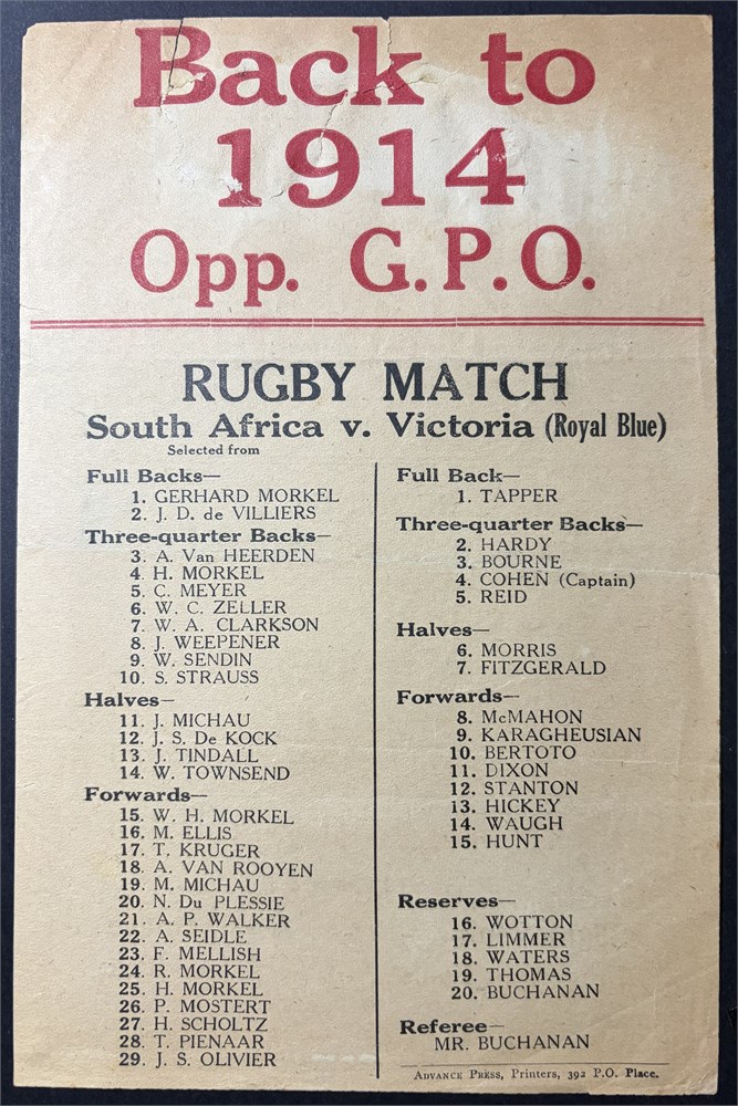Michael Fahey - Sports Memorabilia Australia - Rugby Union - Tour Prog ...